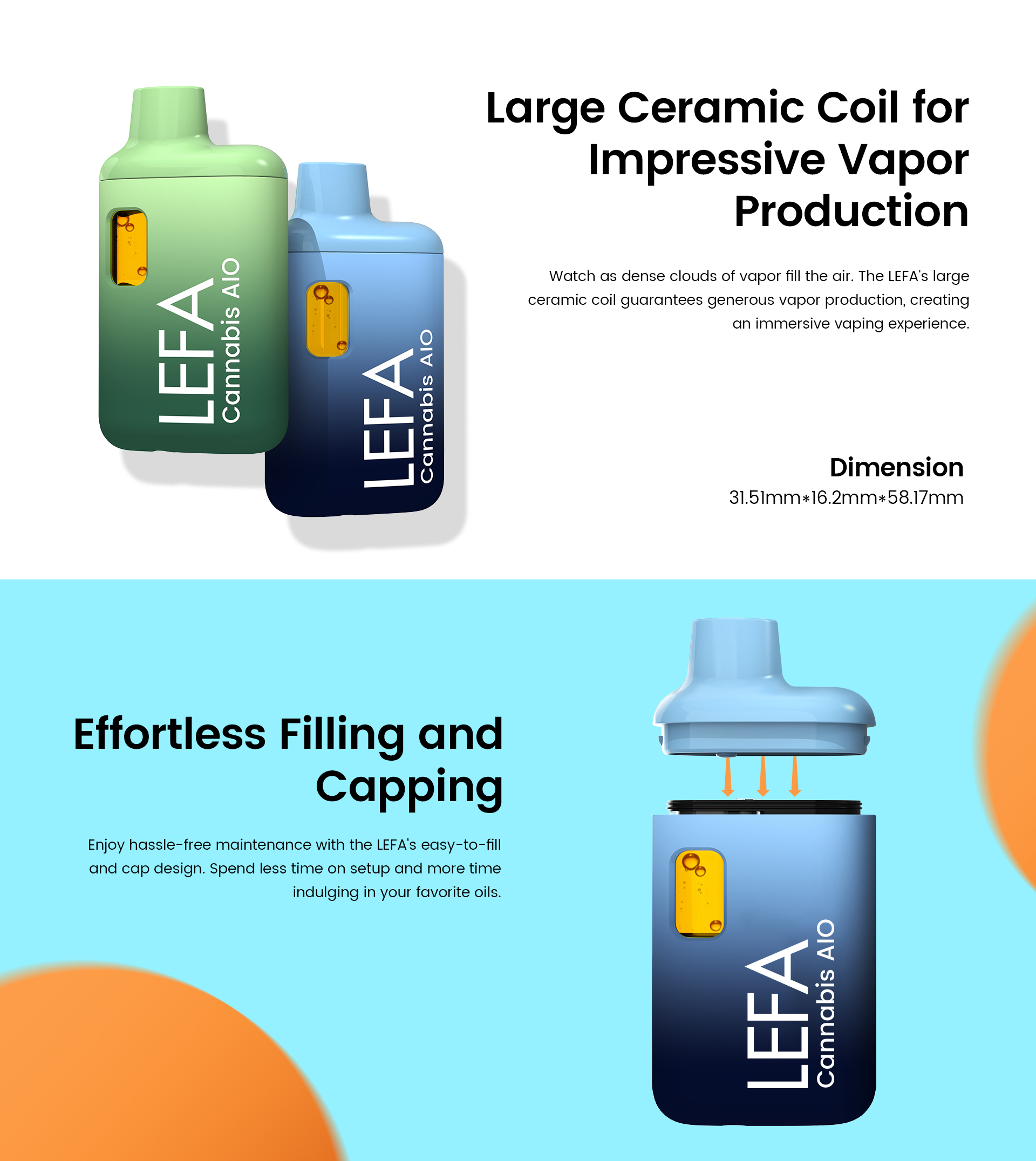 Wholesale LEFA AIO Postless Live Rosin Vape 1.0mL/0.5mL factory and ...